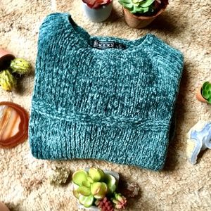 Vintage | Sweaters | Vintage Turquoise Super Soft Chenille Sweater ...